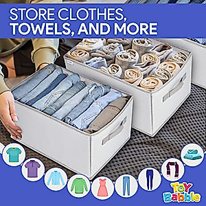 Clothes Organizer for Folded Clothes - Extra Large 9 Grids, Premium Upgraded Wardrobe Clothes Organizer with Handles, Pants organizer for closet. Foldable Jeans Organizer for Closet, tshirt organizer.