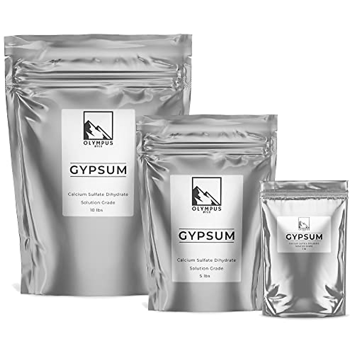 Gypsum Powder for Mushroom Substrate, Soil Amendment (Calcium Sulfate Dihydrate), 97% Calcium Sulfate 22.5% Calcium (Ca) 18% Sulfur (S) Packaged in HEPA Enclosure | 5 lbs