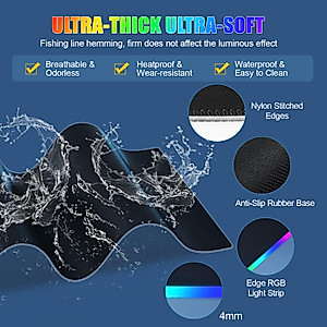 Wireless Charging Mouse Pad, Large Desk Mat Gaming Mouse Pad, Extended Mouse Pads for Desk, Long Desk Pad with Anti-Slip Rubber Base Computer Mousepad Keyboard Pad Desk Writing Pad for Home Office