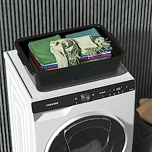 Kekow 12-Pack Plastic Bus Box, 13 L Commercial Bus Tubs, Black