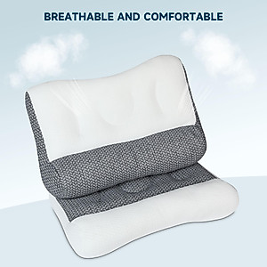 DOINUO Super Ergonomic Pillow, Orthopedic Correction Bed Pillow Repair Traction Pillow, Neck Support Pillow for Side Sleepers, Neck and Shoulder Pain Pillow for All Sleeping Positions