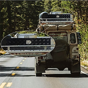 FGJQEFG 44 Inch Aluminum Heavy Duty Truck Bed Tool Box Underbody Flatbox Truck Car Outdoor Trailer Pickup Toolbox,RV Storage OrganizerTrailer Storage W/Lock & Keys,5 Bar Tread,Black(44"X15"X15")