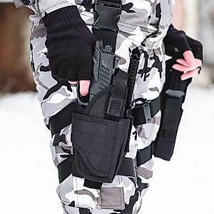 Drop Leg Holster, Thigh Holster, Tactical Holster, Leg Holster for Pistols, Universal Airsoft Right/Left, IWB/OWB 9mm Holster for Concealed Carry with Magazine Pouch - Black, Right Handed Drop Holster