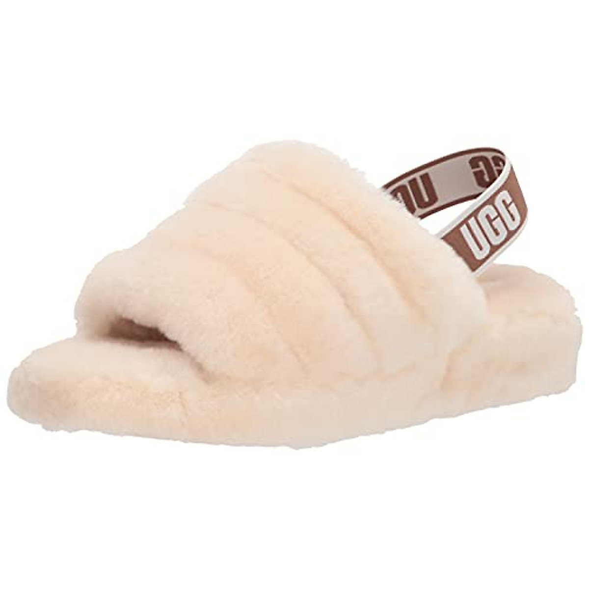 UGG Women's Fluff Yeah Slide Slipper, Natural, 9 M US