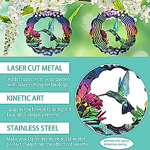 UOUDIO Stainless Steel Wind Spinner- 3D Indoor Outdoor Garden Decoration Crafts Ornaments (Hummingbird)