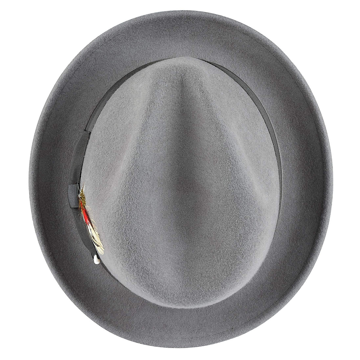 Mens Gray Fedora Hats, 100% Wool Crushable Hat, Packs Easy, Stain Resistant, Stylish Fedora (Also Available in Black)