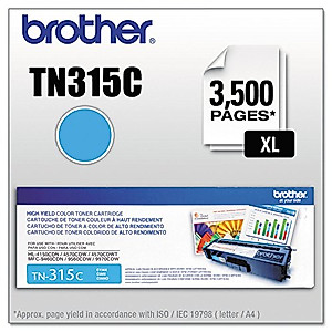 Brother Genuine TN315C High Yield Cyan Toner Cartridge