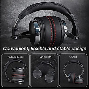 OneOdio Hi-Res Over Ear Headphones for Studio Monitoring and Mixing, Sound Isolation, Protein Leather Earcups, 50mm Driver Unit, Wired Headphones for AMP Guitar Keyboard (Pro-50)