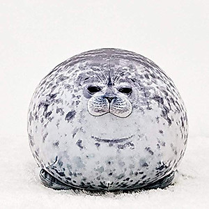 Minimin Seal Pillow, Kawaii Chubby Blob Seal Plush Pillow Stuffed Cotton Plushies Animal Toy Cute Ocean Pillow (Small)