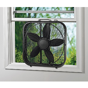 BescZepH 20" Weather Resistant Box Fan, with 3-Speeds, 22" H(Color:Black)