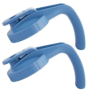 LIVEBAY Wide Mouth Mason Jar Pour Spout Lids Flip Cap Lid with Handle Reusable,Leak-proof Airtight Seal, 2 Pack, Blue