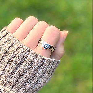 Project Hope Rings – The Guardian Angel Ring – Handcrafted 925 Sterling Silver Angel Wing Ring – Tarnish-Free & Hypoallergenic – Adjustable Wrap Around Ring – Thoughtful Memorial Gift Idea for Girls & Women (Sterling Silver, Adjustable)