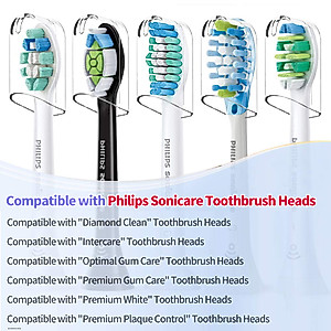 Toothbrush Travel Case Compatible with Philips Sonicare Electric Toothbrush & 6Pcs Reusable Toothbrush Head Covers Compatible with Philips Sonicare Toothbrush Heads (Blue)