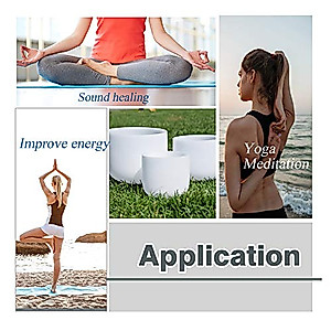 RYAN DVAN 6-10 Inch Set of 3 Frosted Quartz Crystal Singing Bowl Chakra Set with Free Carrying Case