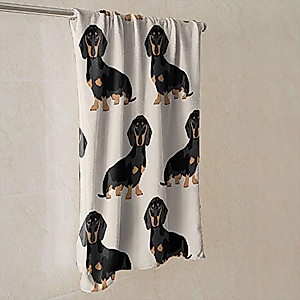 MSGUIDE Doxie Dachshund Weiner Dog Pet Dogs Hand Towels Ultra Soft Highly Absorbent Bathroom Towel Multipurpose Thin Kitchen Dish Guest Towel for Hotel, Gym and Spa Christmas Decor (27.5" x 15.7")
