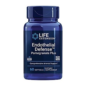 Life Extension Endothelial Defense Pomegranate Plus – Pomegranate Seed, Flower And Fruit Extract Formula Supplement for Heart and Endothelial Health – Gluten-Free, Non-GMO – 60 Softgels