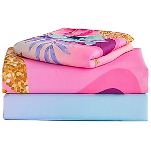 VIVILINEN Twin Size Sheet Set 3 Piece Rainbow Unicorn Kids Bed Sheets Set for Girls Kids Bedding Sheets Toddler Twin Bedding Set Include Flat Sheet, Deep Pocket Fitted Sheet and Pillowcase
