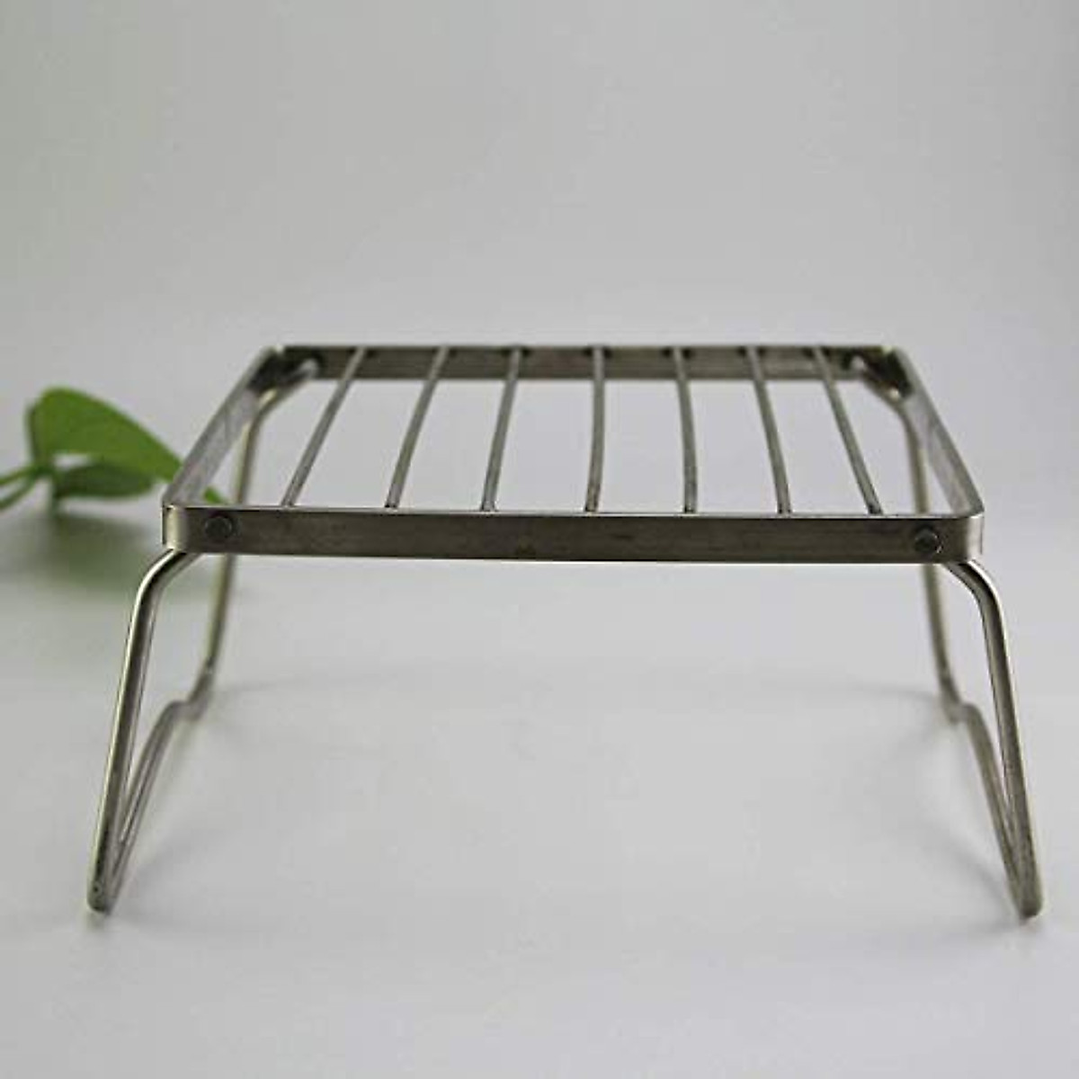 FBWSM Portable Camping Grill Mini Stainless Steel BBQ Grill Folding Compact Barbeque Grill for Picnics, Backpacking, Backyards, -17 * 15.5 * 9.5cm