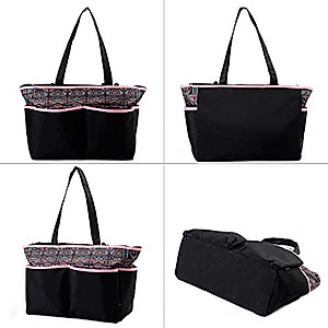 Diaper Tote Bag Diaper Bag - Nappy Bag Baby Diaper Totes for Mom Grils Unisex Maternity Nappy Bag Organizer Large Capacity Canva Tote Bag Beach Bag (Light Pink)