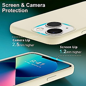 YATWIN [5 in 1 Designed for iPhone 13 Case with 2X Screen Protector + 2X Camera Lens Protector, Liquid Silicone Slim Soft Rubber Shockproof Phone Case Cover for iPhone 13 (6.1") - Mint White