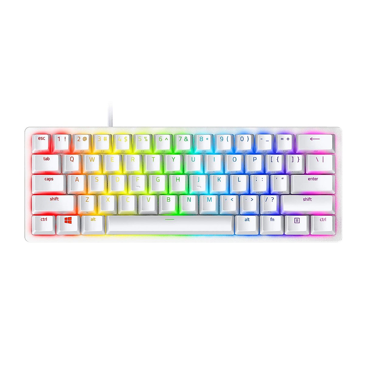 Razer Huntsman Mini 60% Gaming Keyboard + Goliathus Extended Chroma Bundle: Clicky Optical Switches - Mercury White