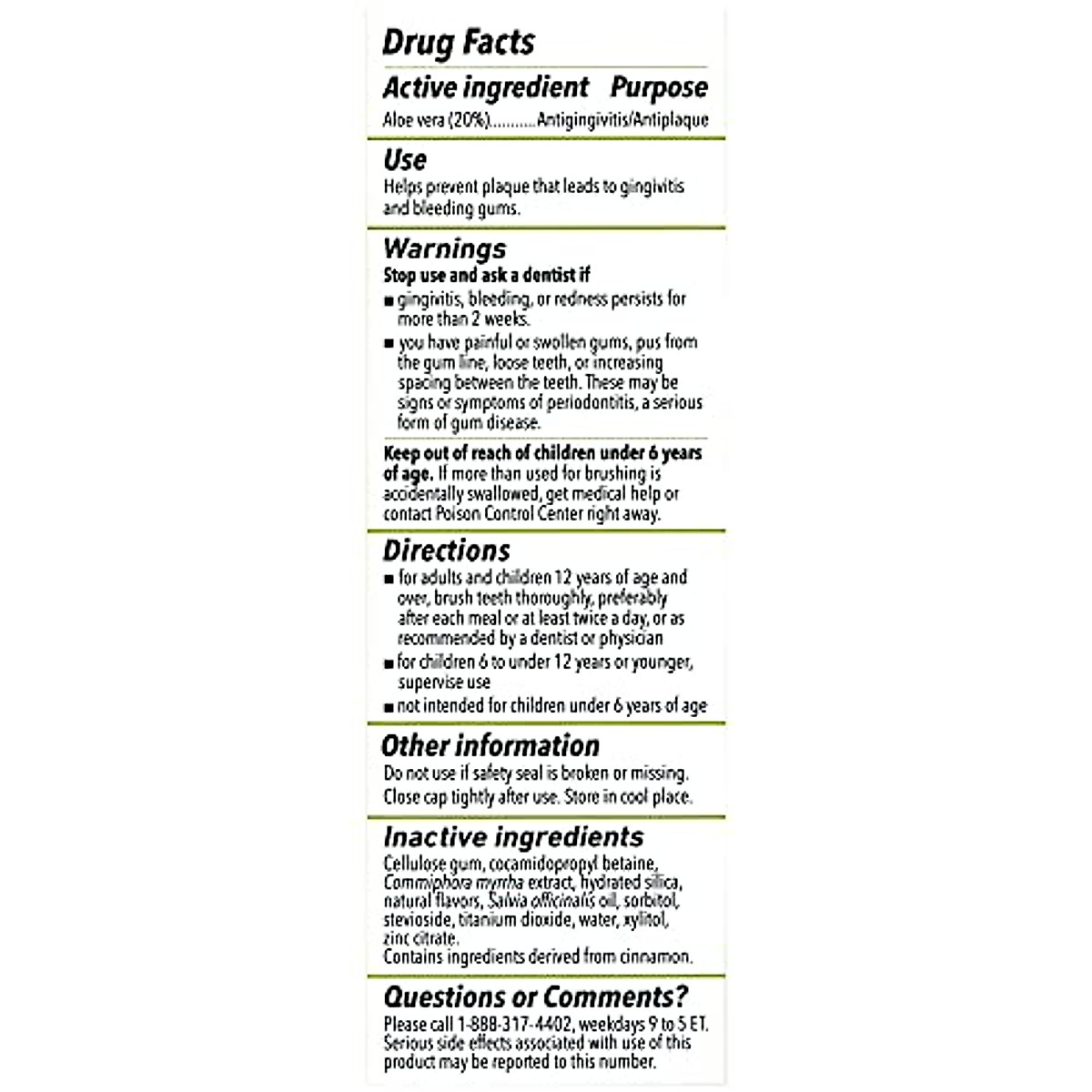 The Natural Dentist Healthy Gums Antigingivitis / Antiplaque SLS-Free Toothpaste with Aloe Vera, Peppermint Twist, 5 Ounce Tube