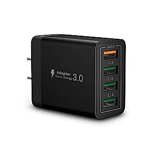 USB Wall Charger Block,Aioneus 40W 4-Port Fast Charging Block,QC 3.0 USB Cube Charger Plug for iPhone 14 13 12 11 Pro Max XS XR X 8 7 6 6S Plus,Charging Box Brick with Samsung,LG,Moto,Android Phones