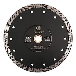Whirlwind USA LCPM 7",Super Thin Premium Continuous Rim Tile Saw Diamond Blades,for Cutting Porcelain Tiles Granite Marble Ceramics (7 inch)