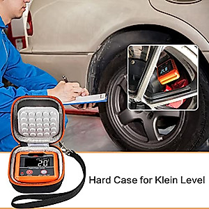 ANKHOH Case Compatible with Klein Tools 935DAG Digital Electronic Level and Angle Gauge, Finder Protractors Carrying Storage Holder Bag Fits for Degree Ranges Measures Batteries (Box Only), Orange