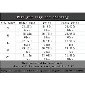 Donnalla Women Sexy Lingerie Set with Garter Belts Lace Bra and Panty Set Women Lingerie Set Blue XL (NO STOCKINGS)