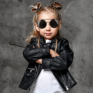 Hicarer 80s 90s Outfit Accessories for Women Men Hip Hop Costume Round Goggle Faux Gold Chain Earring Jewelry (Round Shape Earrings)