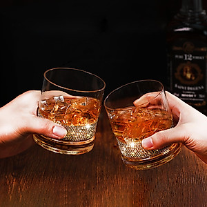 Handmglass Whiskey Glass Set of 2- Whiskey Stones and Glasses Gift Set, for Bosses, Retirement Gifts for Women 2023 Coworker