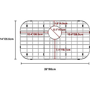 SANNO Over The Sink Expandable Dish Drying Rack Sink Protector Grid 26" L X 14" W, Kitchen Sink Protector Bottom Grid, Stainless Steel, for Sink