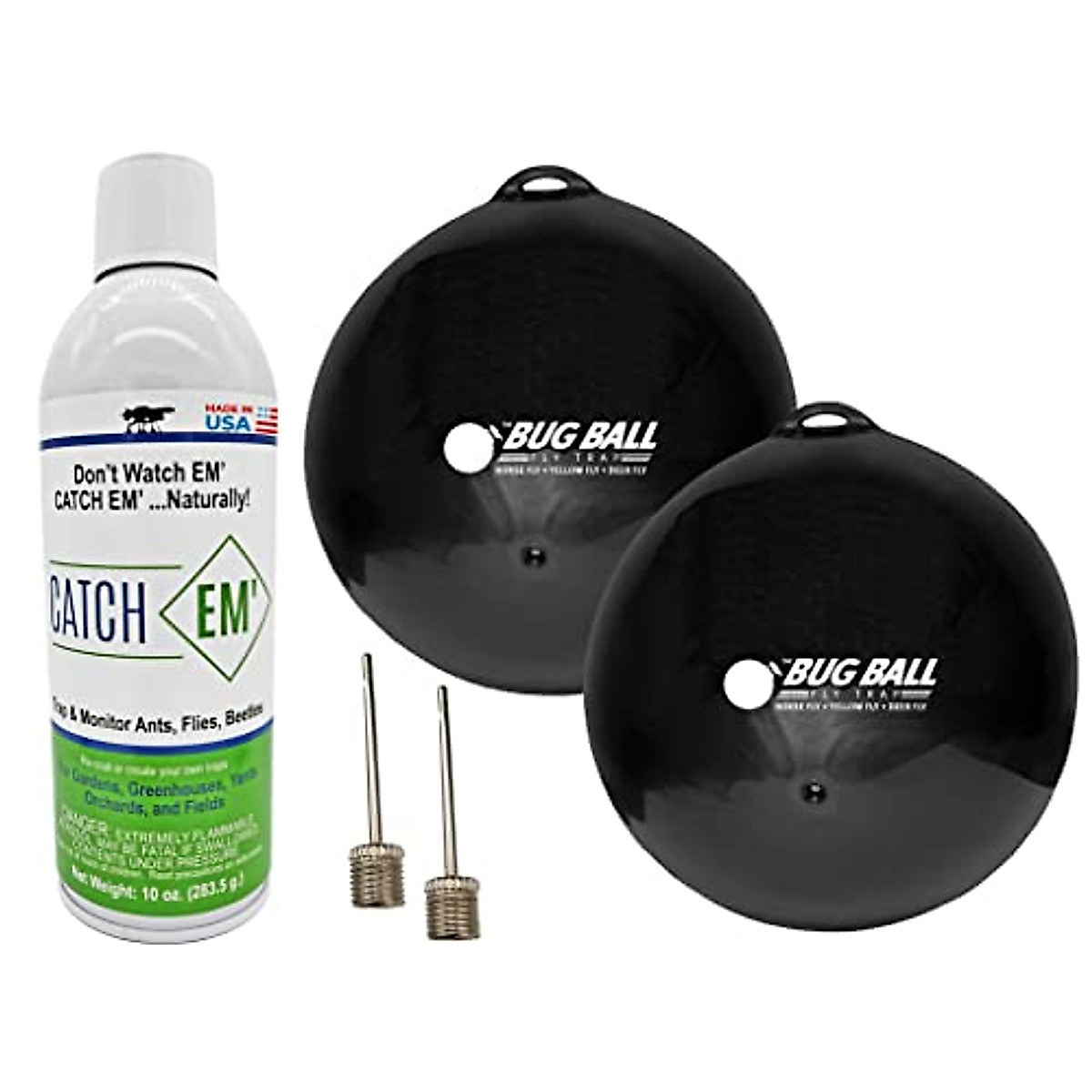 Bug Ball 2 Pack Deluxe kit - Odorless Eco-Friendly Biting Fly and Insect Killer with NO Pesticides or Electricity Needed, Kid and Pet Safe