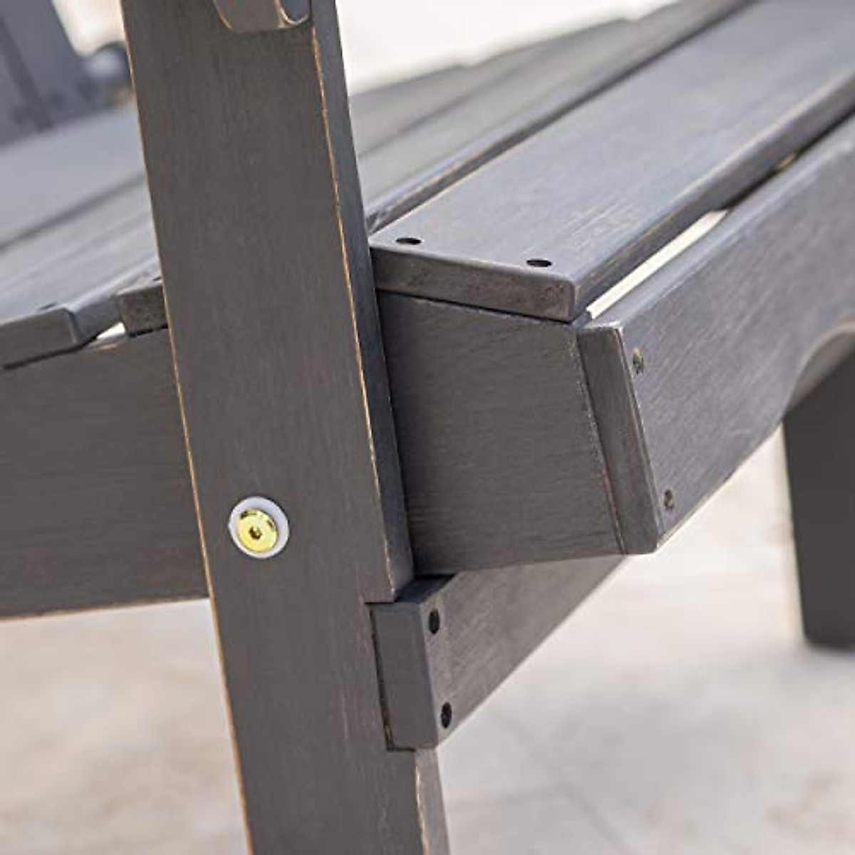 GDFStudio Hillary Outdoor Rustic Acacia Wood Folding Adirondack Chair (Set of 2), Dark Gray