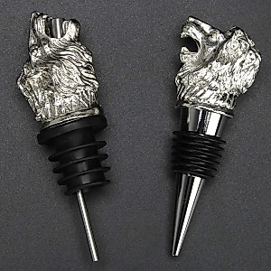 Coitak Lion Head Wine Pourer Spout, Wine Bottle Stopper for Home and bar, Animal Wine Pourer and Stopper With Silicone Rubber Fitting