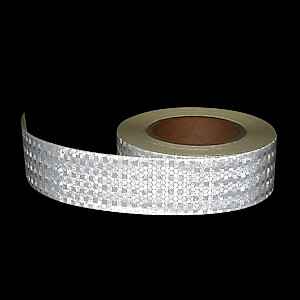 AISEY 2" X 30ft Reflective Tape White Outdoor High Vis Conspicuity Safety Tape, Reflector Tape Trailer Waterproof