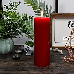 Zest Candle 3" by 9" Red Pillar Candle, 3" Diameter x 9" H