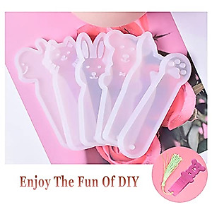 9Pcs Resin Bookmark Mold with 20Pcs Tassels, Silicone Rectangle Mold, Unique Resin Molds for Epoxy Resin, Bookmark Moulds Kits for Resin Casting DIY