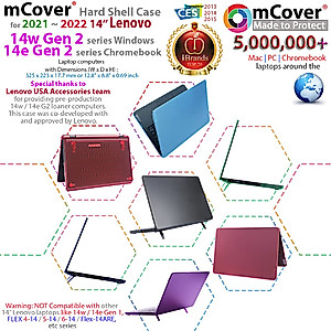 mCover Case Compatible for 2021~2022 14" Lenovo 14e Chromebook Gen 2 / 14w Windows Gen 2 Series non-2-in-1 Computers ONLY (NOT Fitting Any Other Lenovo Models) - Pink