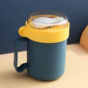 VOSAREA Microwave Soup Mug Lunch Bag Women Coffee Mug 1 Pc Soup Mug with Lid Portable Soup Mug Breakfast Cup Household Milk Cup with Spoon and Handles (500ml) Lunch Bag Women Coffee Mug