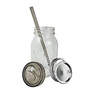 Regular Mouth Quart 32-Ounces Ball Mason Drinking Jar With Ball Sip & Straw Lid - Fits Regular Mouth Mason Jars - For Smoothies, Milk Shakes, Protein Shakes, Iced Coffee, Tea & Dishwasher Safe