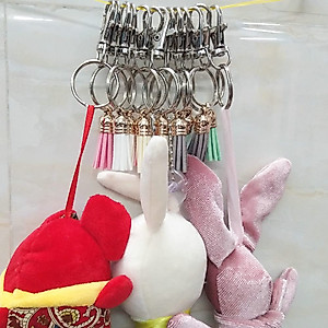 60 Pcs Premium Swivel Lanyard Snap Hook with Key Rings, Metal Lobster Clasp Keychain Hooks for Lanyard Crafting