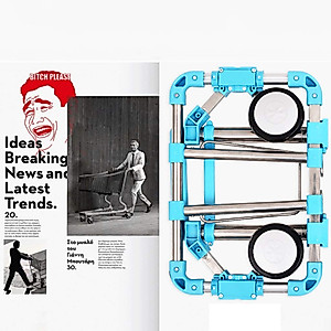 Shopping Trolley on Wheels Multi Function Shopping Cart Creative Folding Portable Luggage Cart Climbing Stairs Trailer Al Shock Absorption Elastic Storage Hand Trucks,B ,