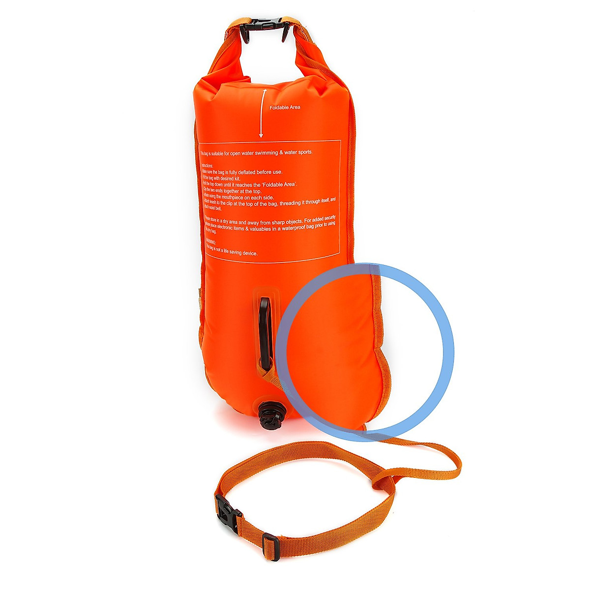 NuCamper Swim Buoy for Open Water Swimmers with Adjustable Waist Belt, Waterproof Dry Bag, Swim Bubble for Safty Swimming, Training Snorkeling, Kayaking, Diving, Boating, Large Capacity 28L