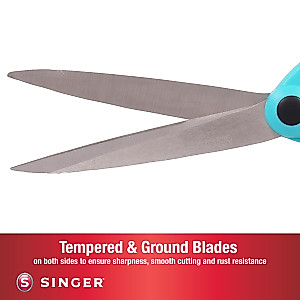 SINGER Professional Series Bent Scissors, 9 1/2", Teal