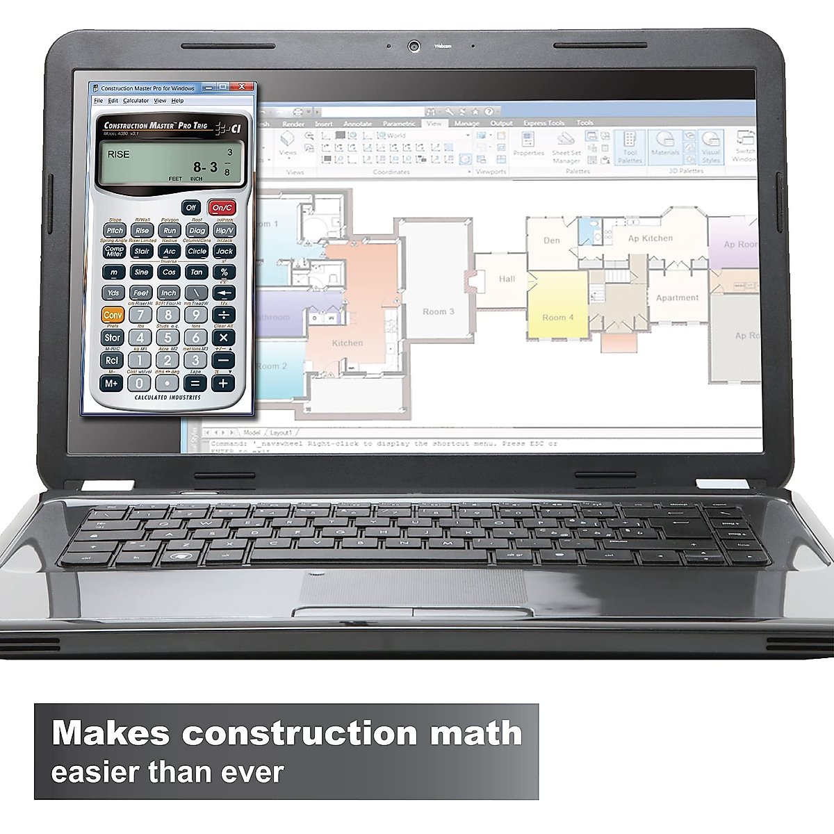 Calculated Industries 4111 Construction Master Pro Software (CD) for Windows | Calculates Construction Math on Your PC | Estimates and Layouts as Handy Pop-up Program
