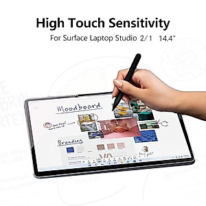 Megoo [2 Pack Glass Screen Protector for Surface Laptop Studio 2/ Surface Laptop Studio 14.4'', Easy Installation/HD Transparent/Scratch Resistant/Case and Surface Pen Friendly 9H Tempered Glass