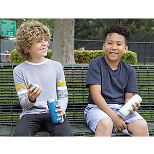 Mira 7oz Insulated Small Thermos Flask | Kids Vacuum Insulated Water Bottle | Leak Proof & Spill Proof | Pearl Blue