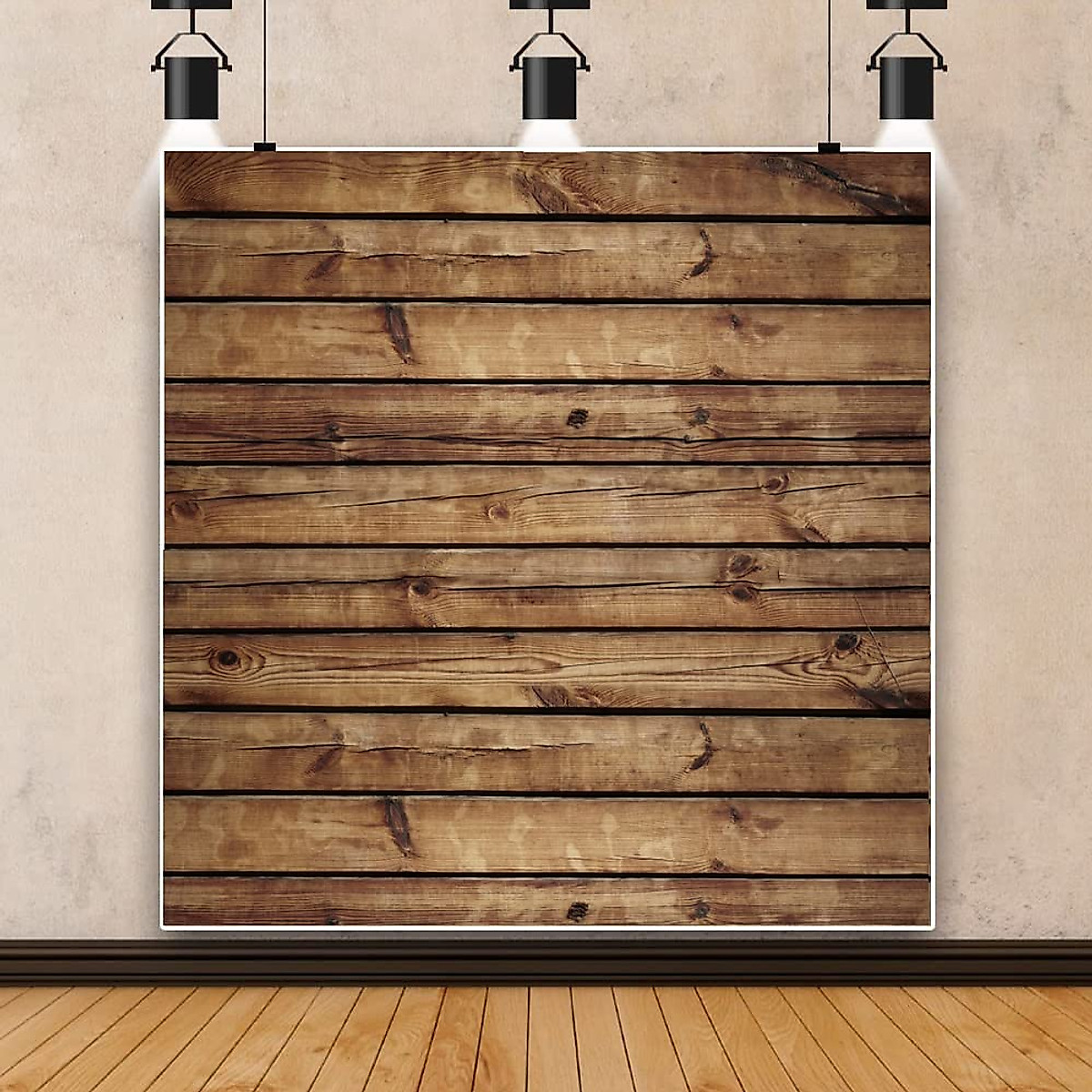 Wood Backdrop for Party Photography Wooden Backdrop 8x8ft LFEEY Vinyl Rustic Brown Wood Photo Backdrop Vintage Wooden Floor Photoshoot Background Wood Plank Birthday Baby Shower Wedding Studio Props